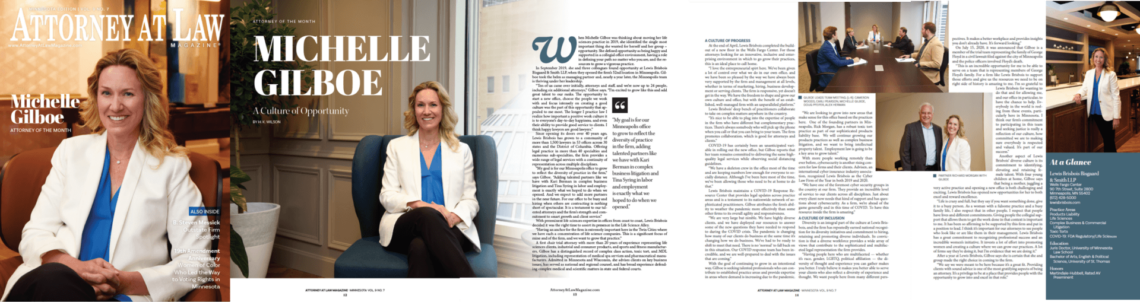 Michelle Gilboe: A Culture of Opportunity | Attorney at Law Magazine