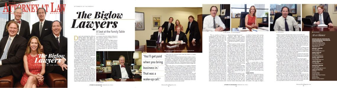 The Biglow Lawyers: A Seat at the Family Table | Attorney at Law Magazine