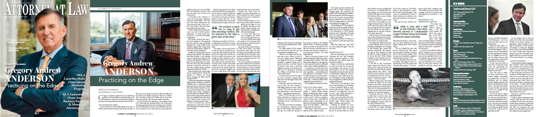 Gregory Andrew Anderson: Practicing on the Edge | Attorney at Law Magazine
